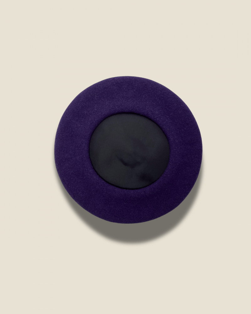 Béret Mode Violet Foncé femme 100% mad in France, 100% Laine Mérinos