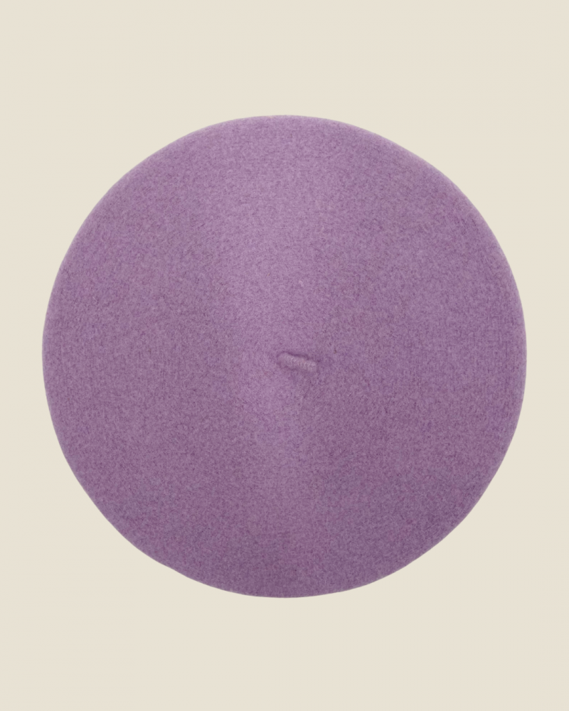 Classic Beret Light Purple Woman 100% made in france, 100% Merino wool