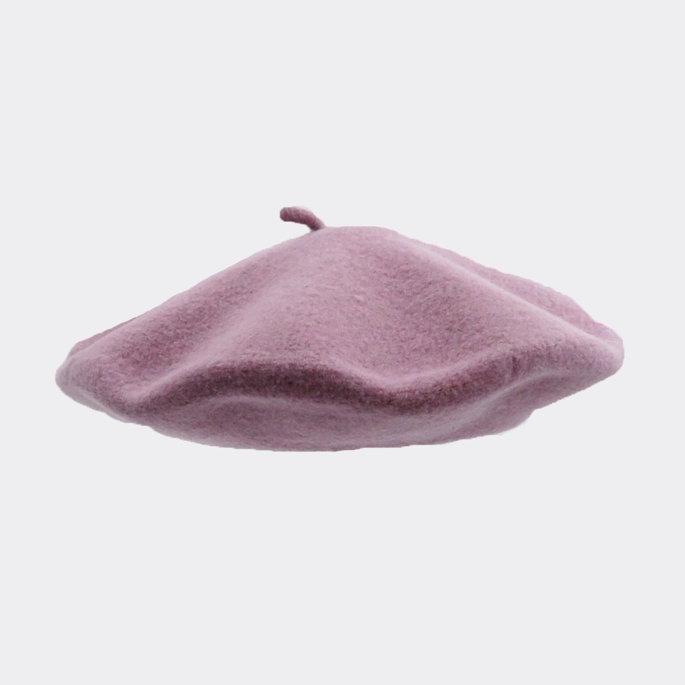Classic Beret Light Purple Woman 100% made in france, 100% Merino wool
