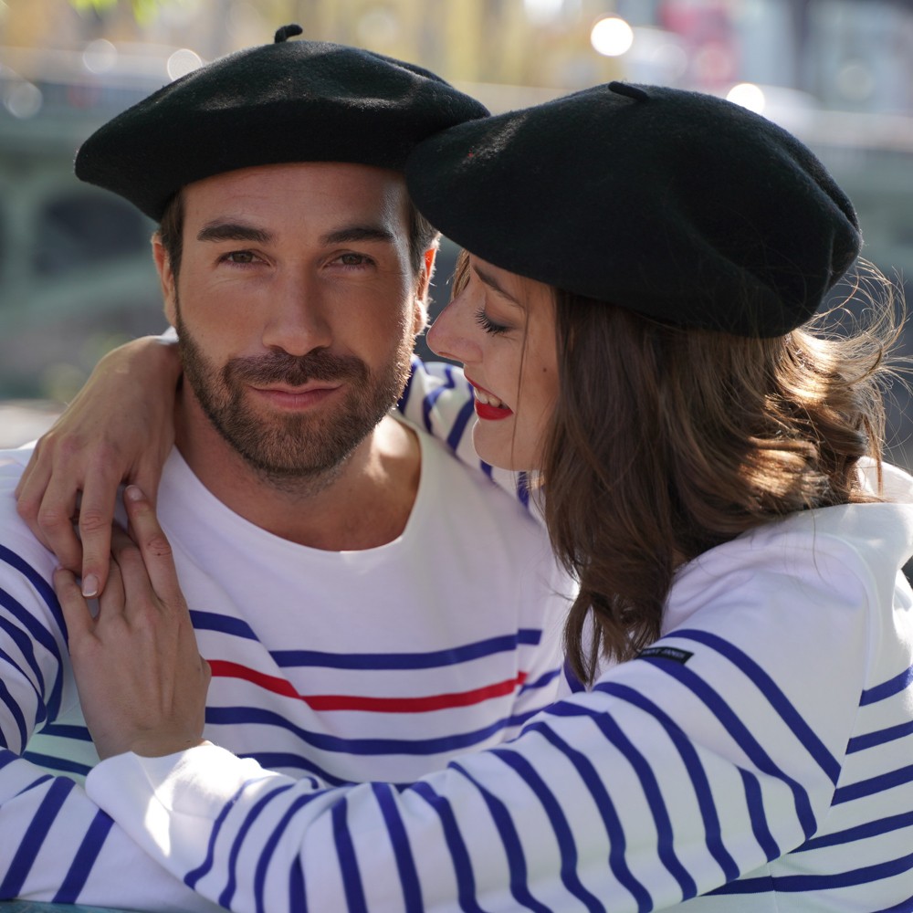 Classic Beret Black Man, 100% made in france, 100% Merino wool