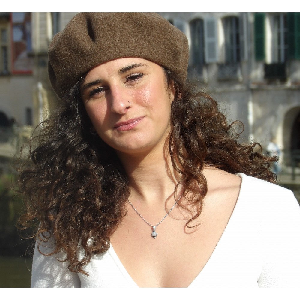Classic beret heather Brown women, 100% made in france, 100% Merino wool