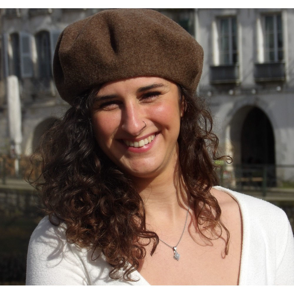 Classic beret heather Brown women, 100% made in france, 100% Merino wool
